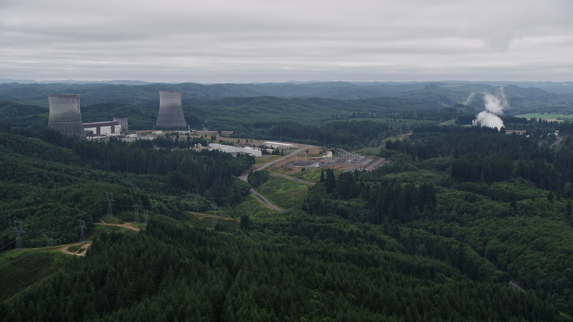 Satsop Nuclear Power Plant, Washington Aerial Stock Footage and Photos ...